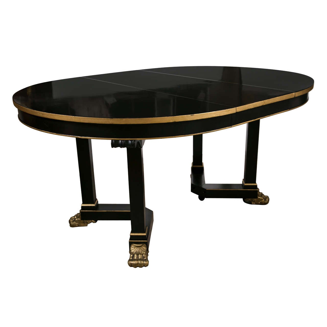 French Empire Style Ebonized Dining Table by Jansen at 1stDibs