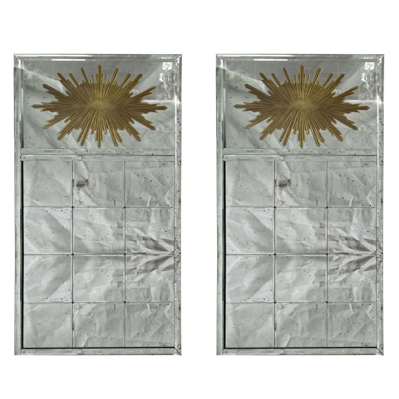 Monumental Pair of Venetian Start Mirrors Starburst at 1stDibs