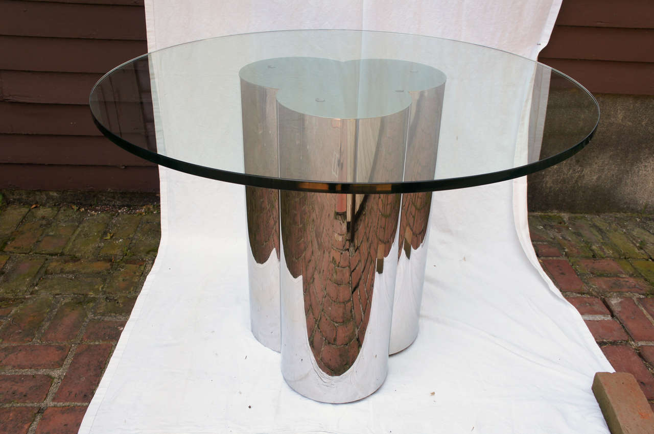 C Jere Chrome And Glass Clover Table Pace For Sale at 1stDibs