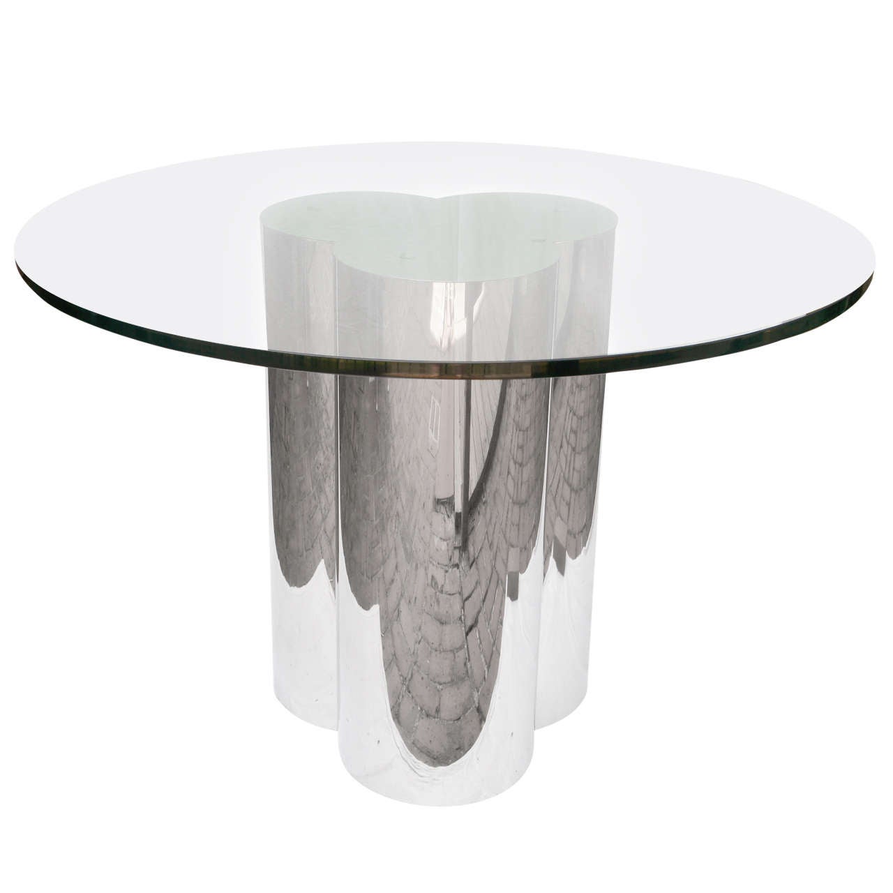 C Jere Chrome And Glass Clover Table Pace For Sale at 1stDibs