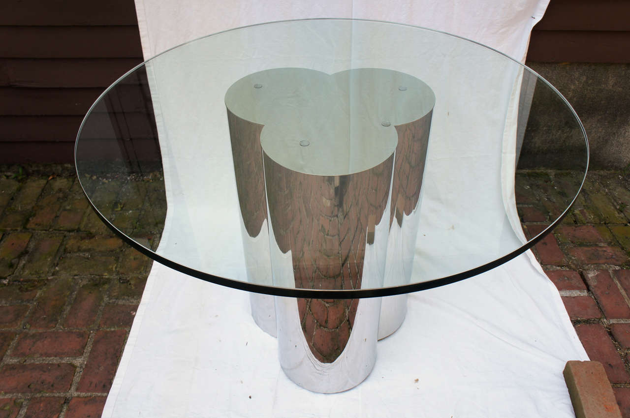 C Jere Chrome And Glass Clover Table Pace For Sale at 1stDibs