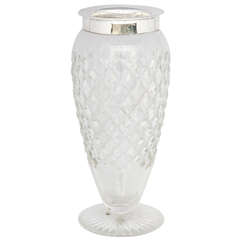 Sterling Silver-Mounted Cut Crystal Vase at 1stDibs | silver crystal vase