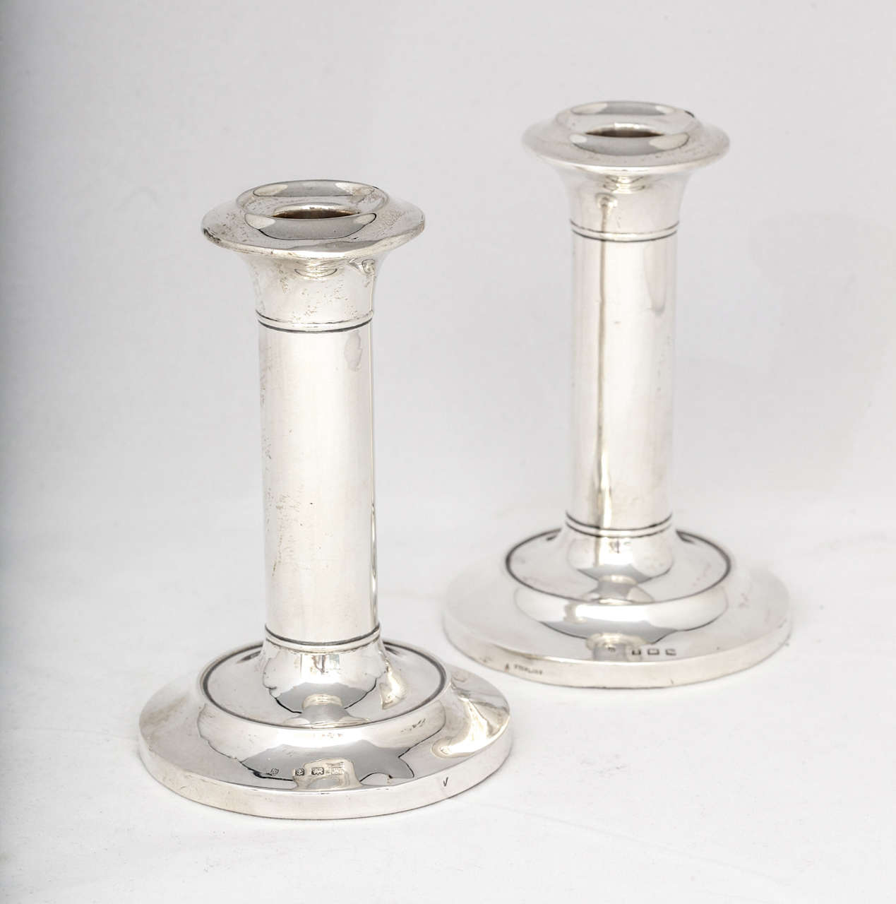 Edwardian Sterling Silver Candlesticks at 1stDibs