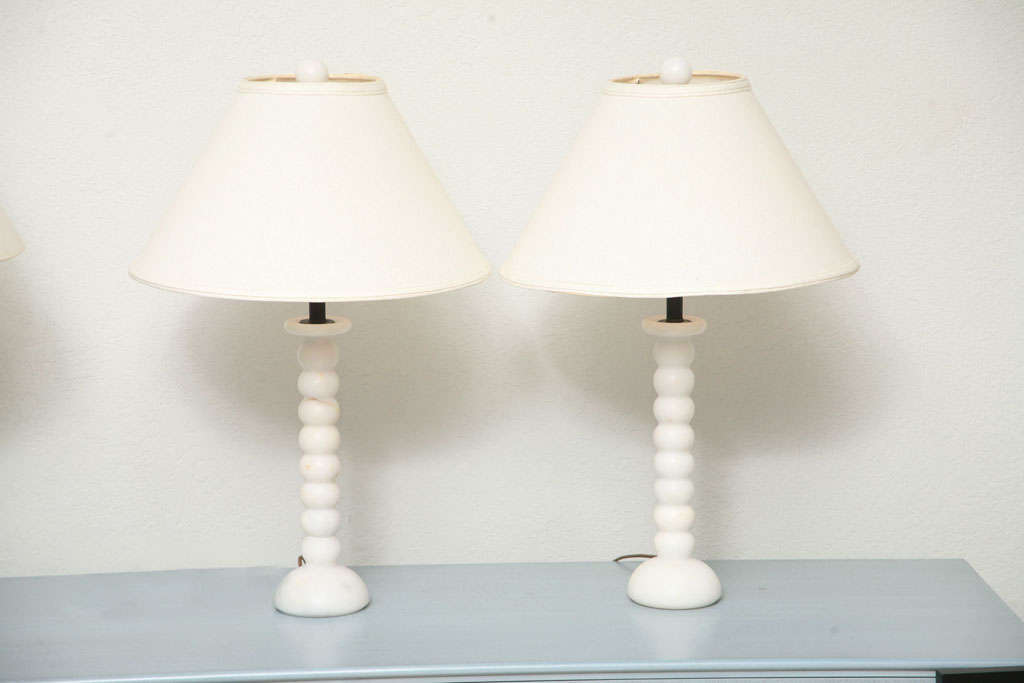 Pair of Donghia Turkish Marble Lamps by John Hutton For Sale at 1stDibs