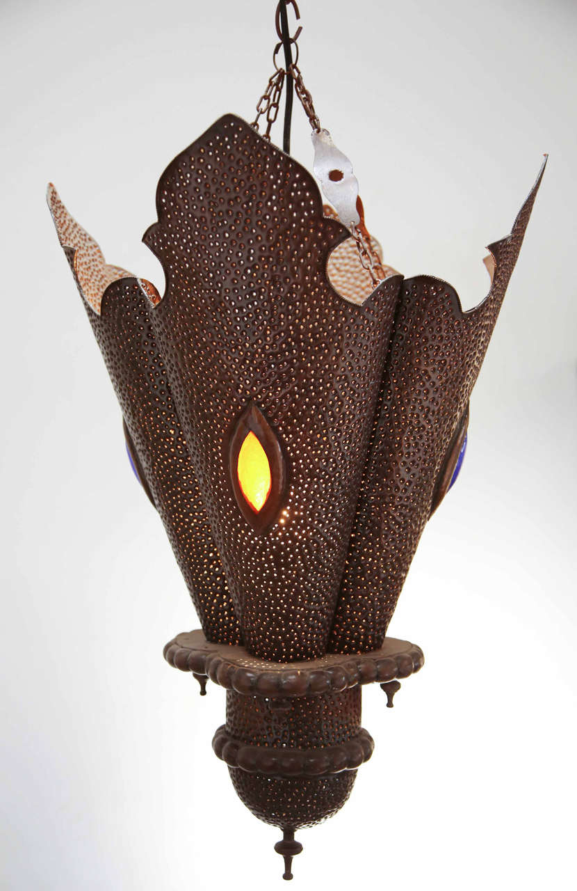 Moroccan Handcrafted Metal Lanterns, North Africa set of 2 For Sale at ...