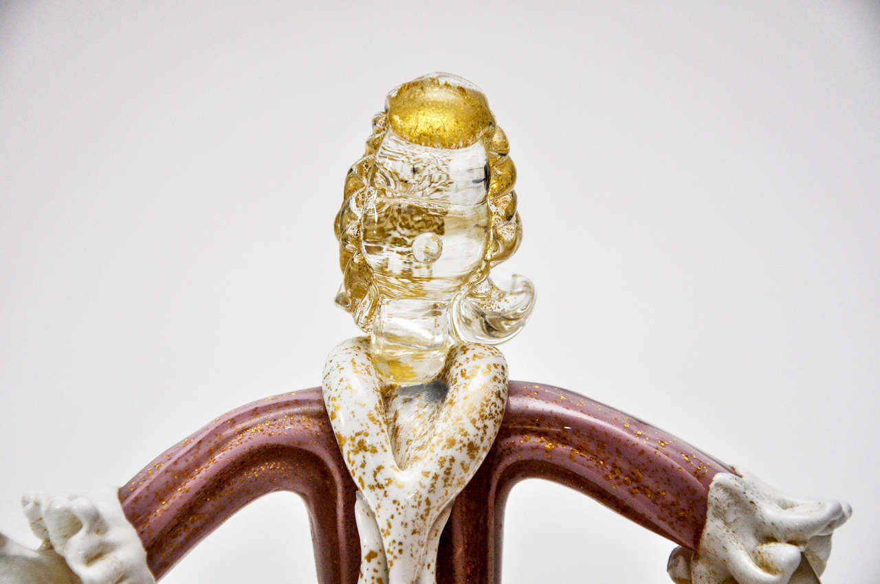 Pair of Venetian Murano Art Glass Figurines For Sale at 1stDibs