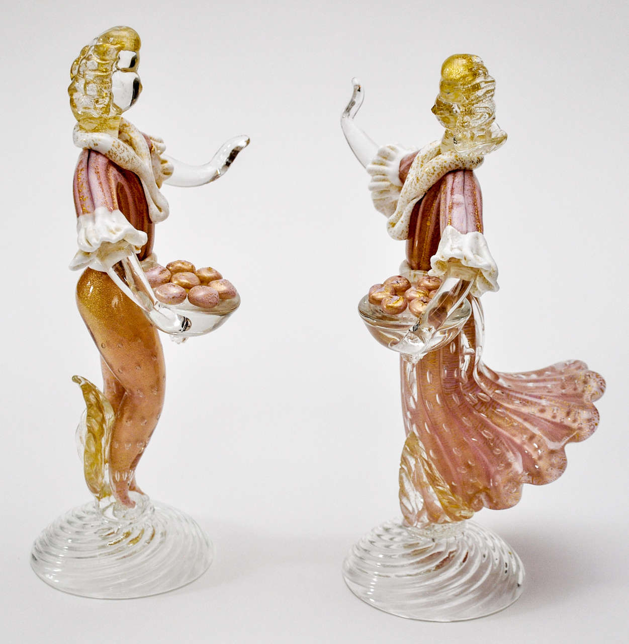 Pair of Venetian Murano Art Glass Figurines For Sale at 1stDibs