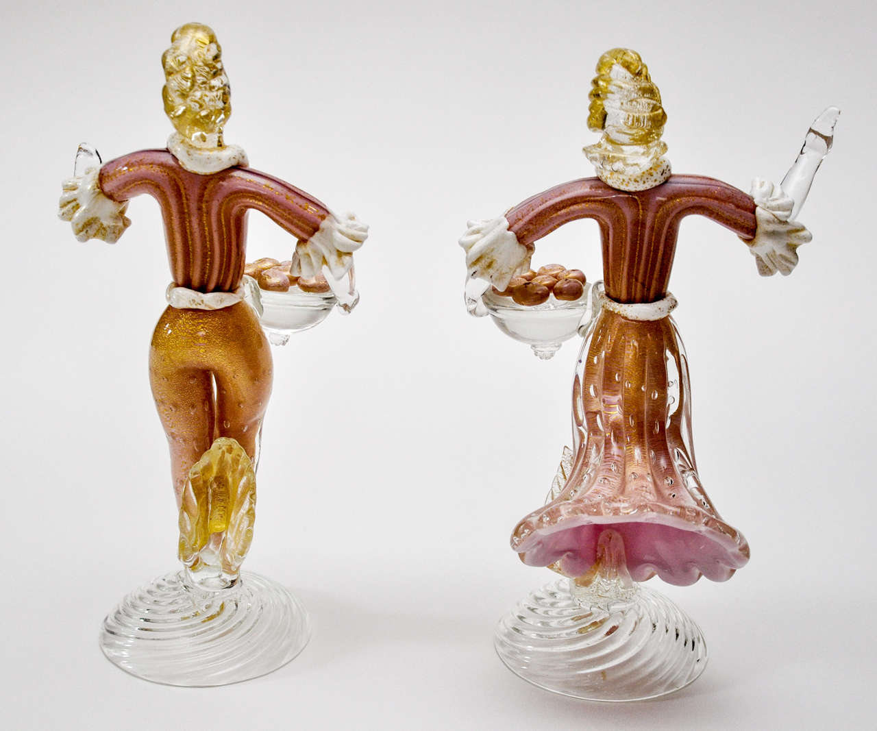 Pair of Venetian Murano Art Glass Figurines For Sale at 1stDibs