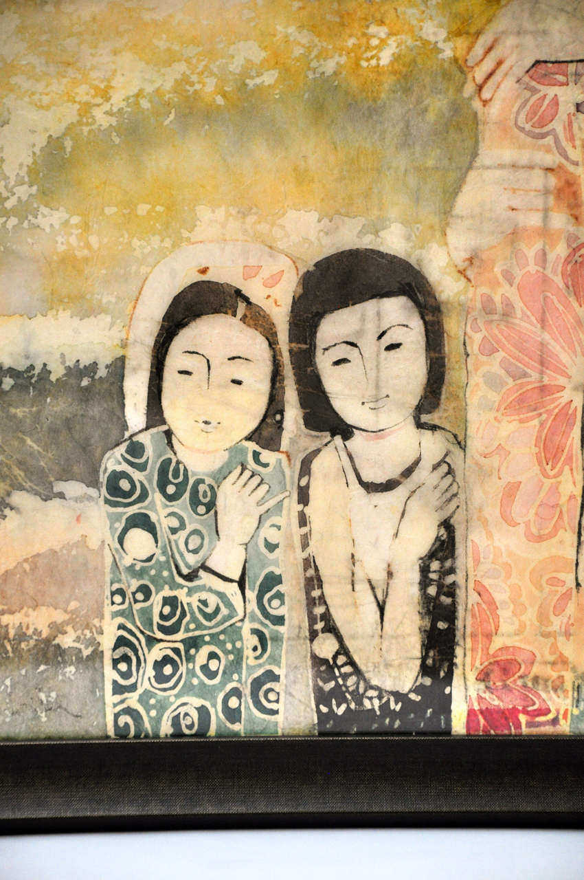 Asian Women on Rice Paper at 1stDibs
