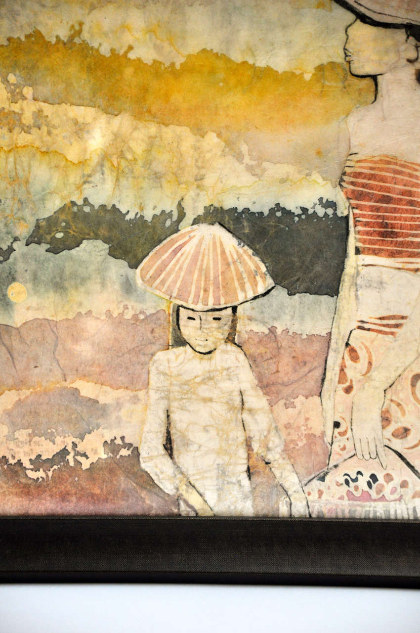 Asian Women on Rice Paper at 1stDibs