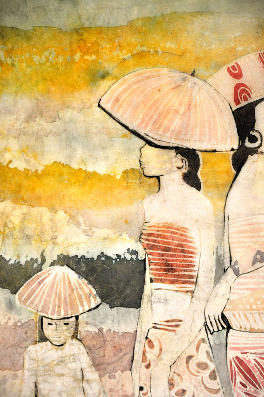 Asian Women on Rice Paper at 1stDibs