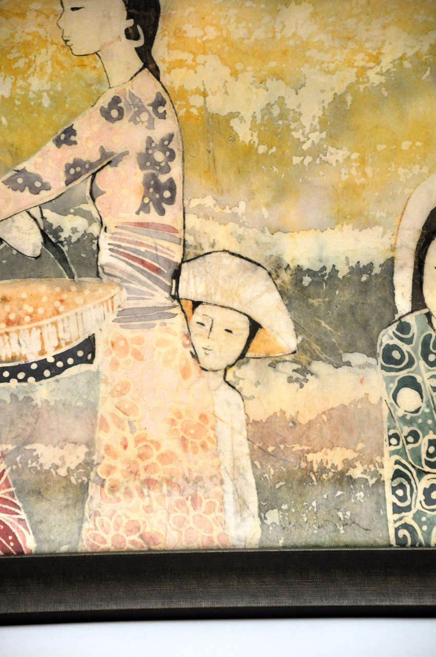 Asian Women on Rice Paper at 1stDibs