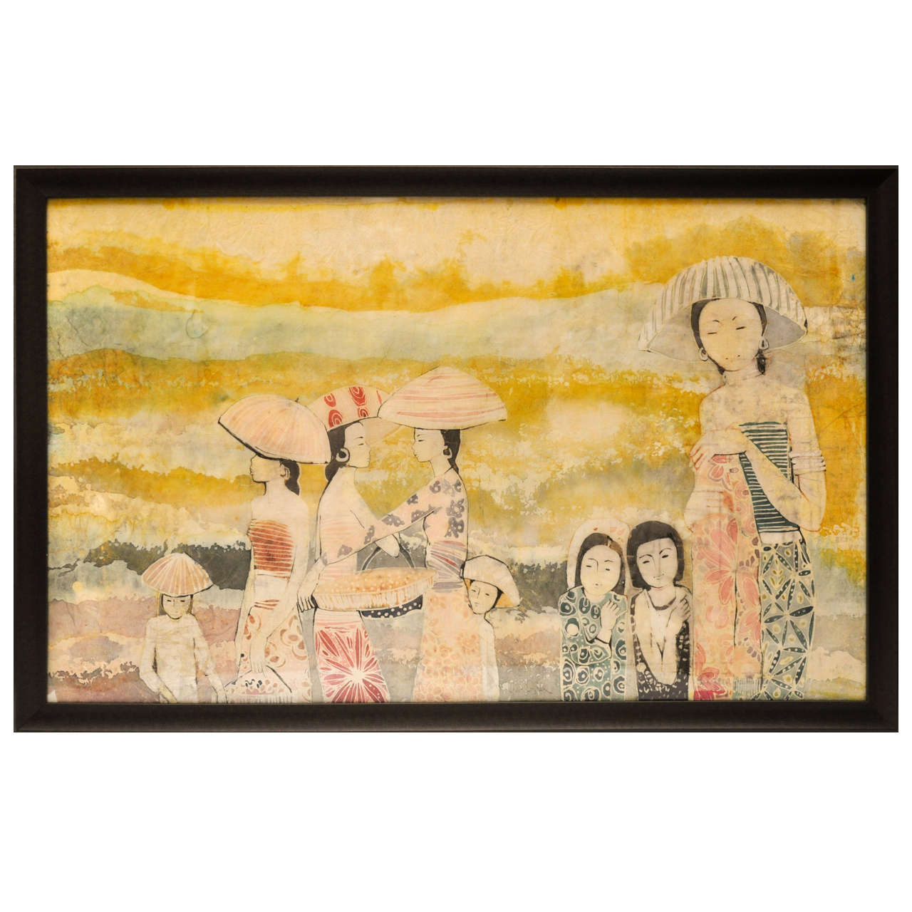 Asian Women on Rice Paper at 1stDibs