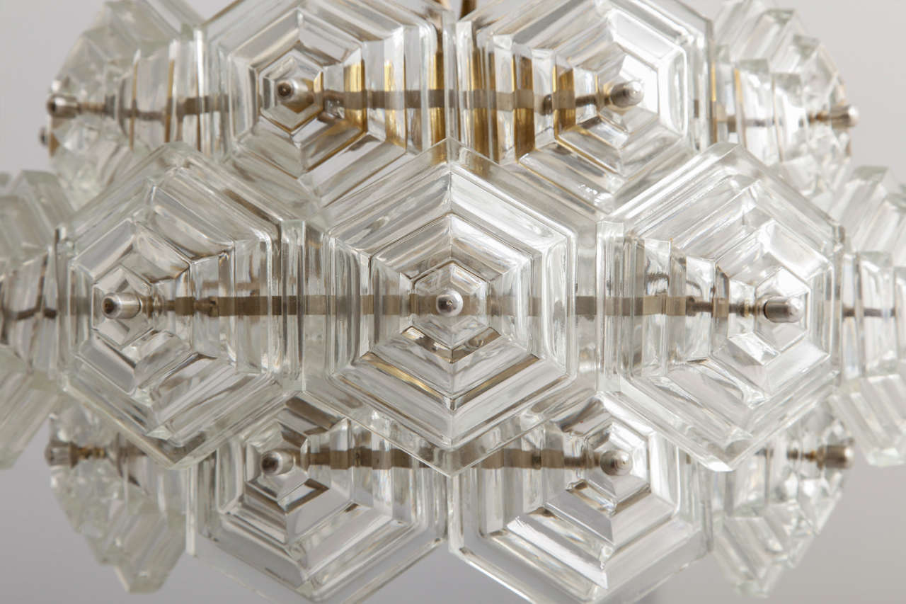 Modernist Vintage Glass Prisms Chandelier, Kinkeldey, 1960s at 1stDibs ...