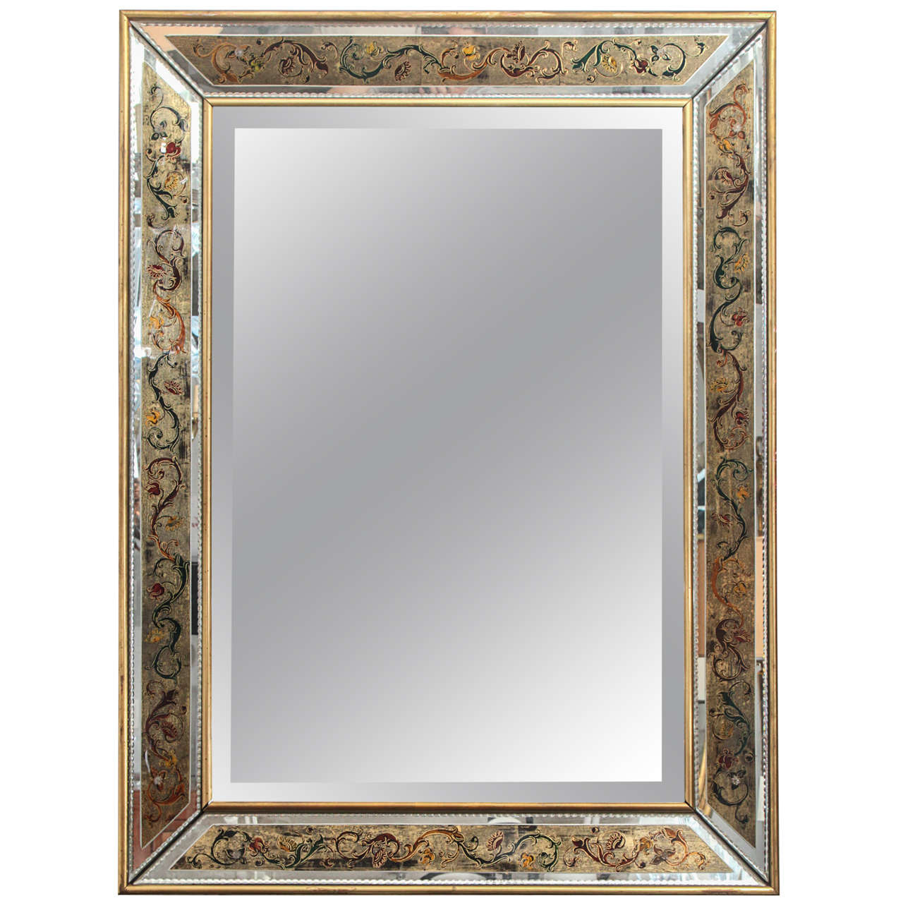 French Reverse Painted Mirror at 1stDibs | reverse painted mirrors