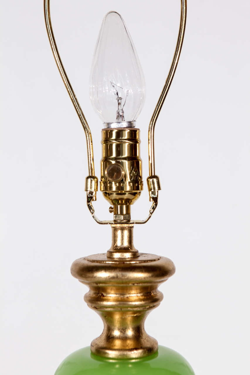Lime Green, Opaline Lamps For Sale at 1stDibs