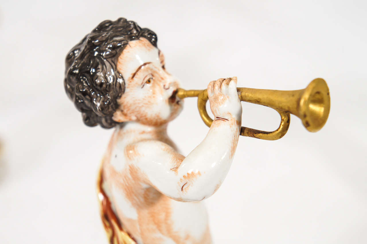 Complete Set of 12 Capo Di Monte Putti Figurines Depicting Musicians ...