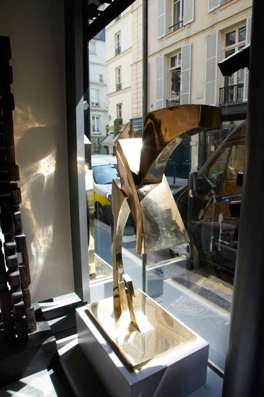 Gilded Bronze Sculpture "Hydre" by Claude Mercier, 1977 For Sale at 1stDibs