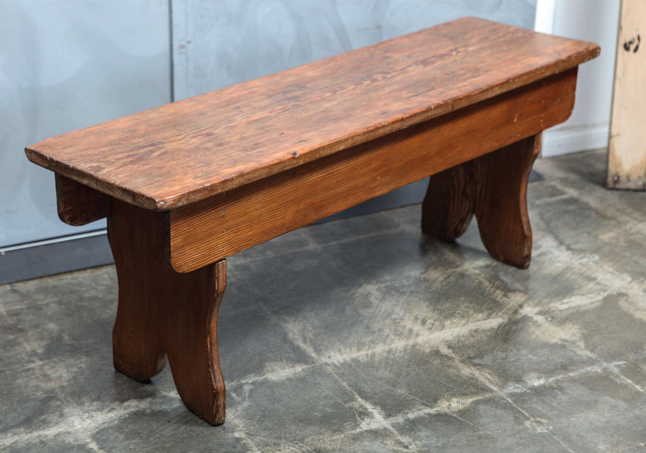 American Antique Pine Bench at 1stDibs | antique pine benches, vintage ...