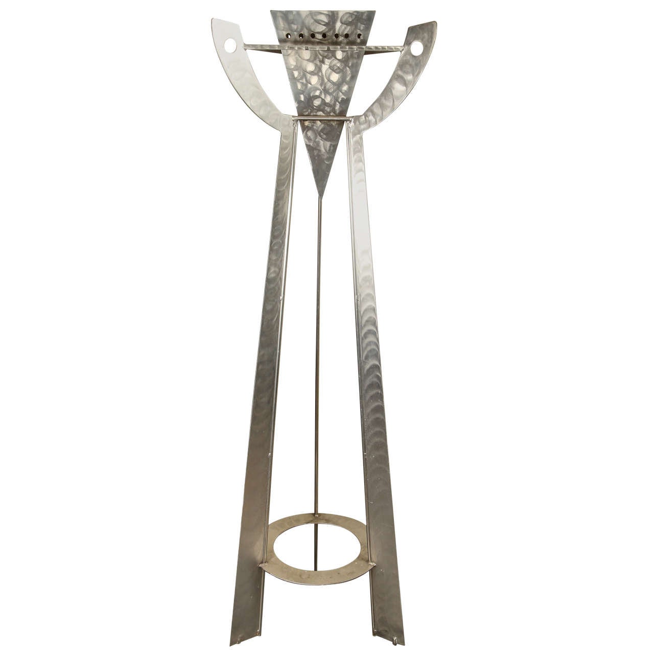 Brushed Steel Flame Torch Floor Lamp For Sale at 1stDibs