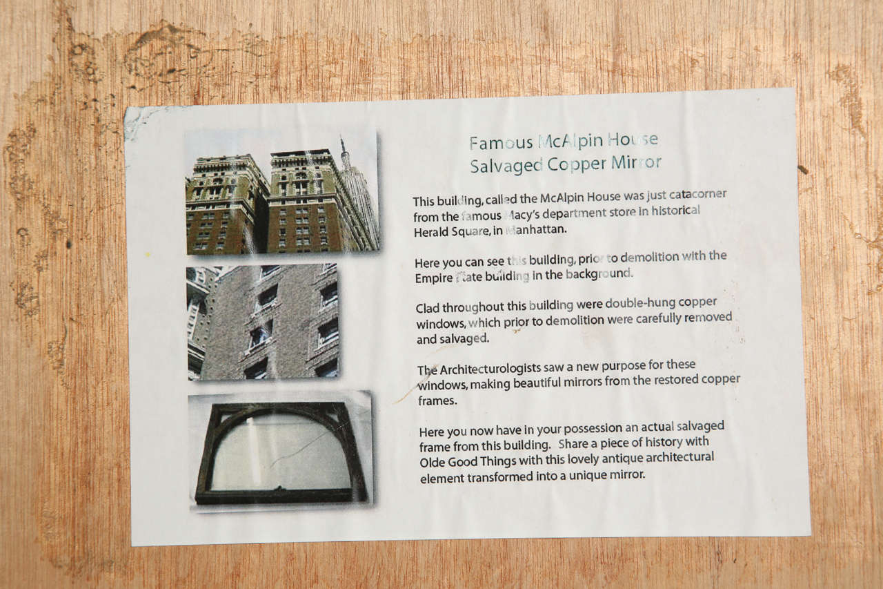 Copper Window Frame Mirror from the McAlpin Hotel at 1stDibs