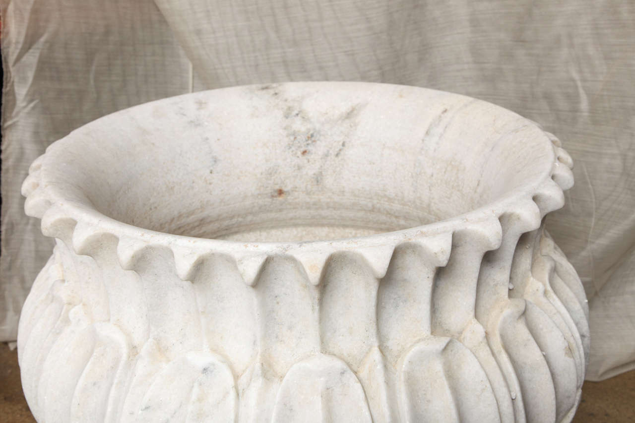 White Marble Planter at 1stDibs