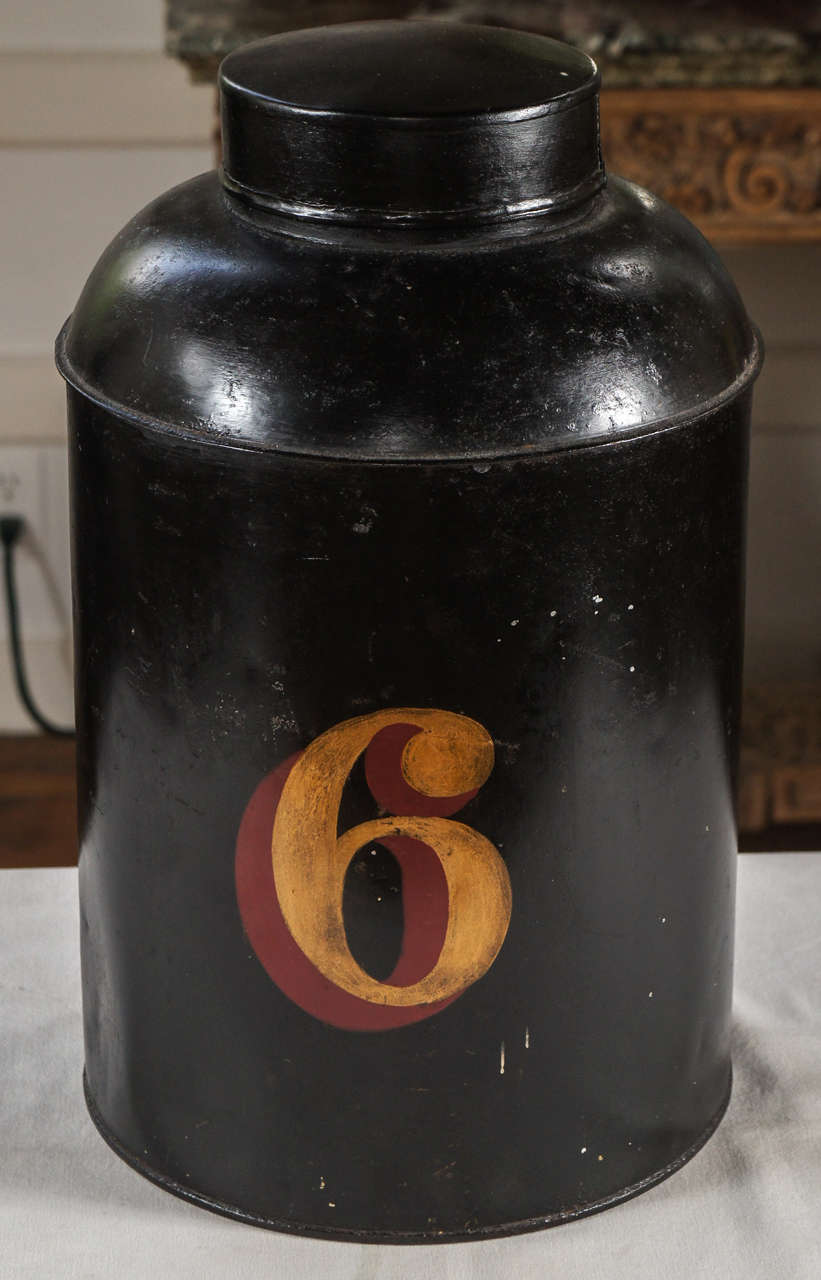 19th Century Tole Tea Canister For Sale at 1stDibs