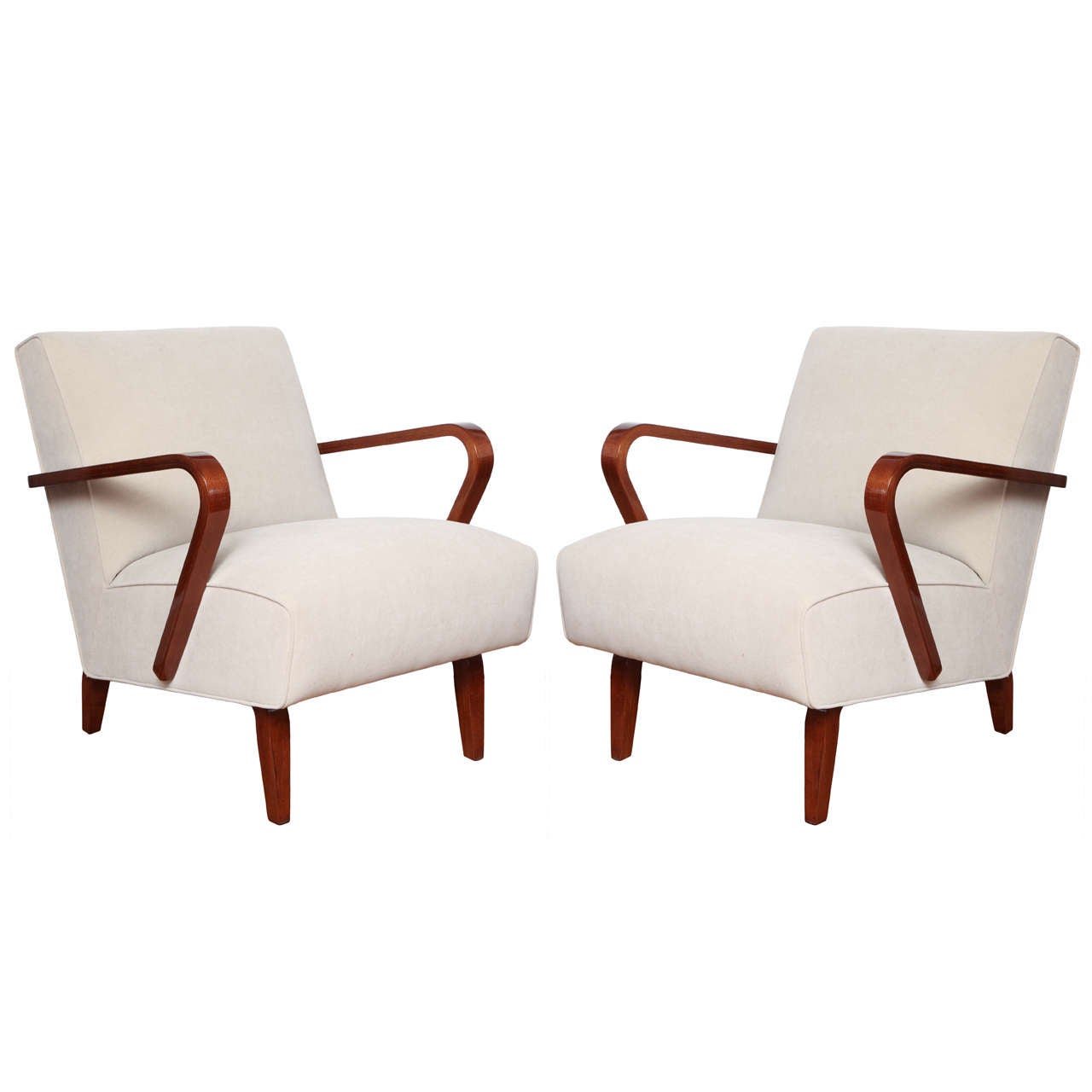 Art Deco Streamline Lounge Chairs at 1stDibs