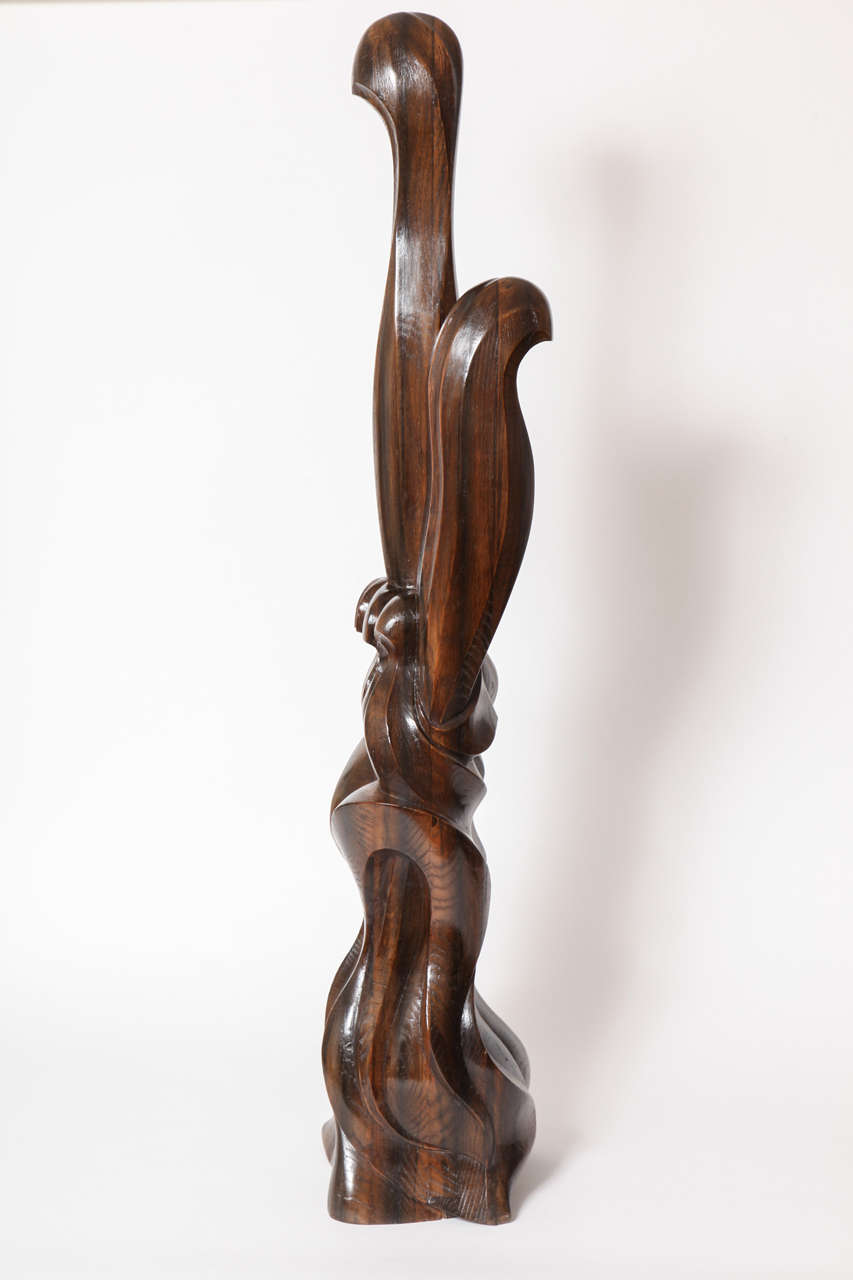 Marcel Buisson, "Bird in a Tree" Walnut Sculpture, France, circa 1950 ...