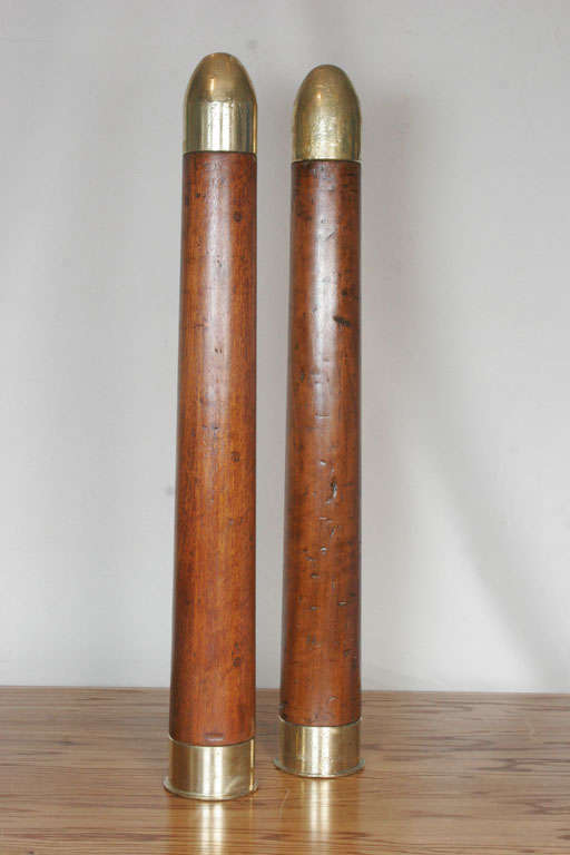 Pair of Extremely Large Wooden Models of Drill/Parade Shells For Sale ...