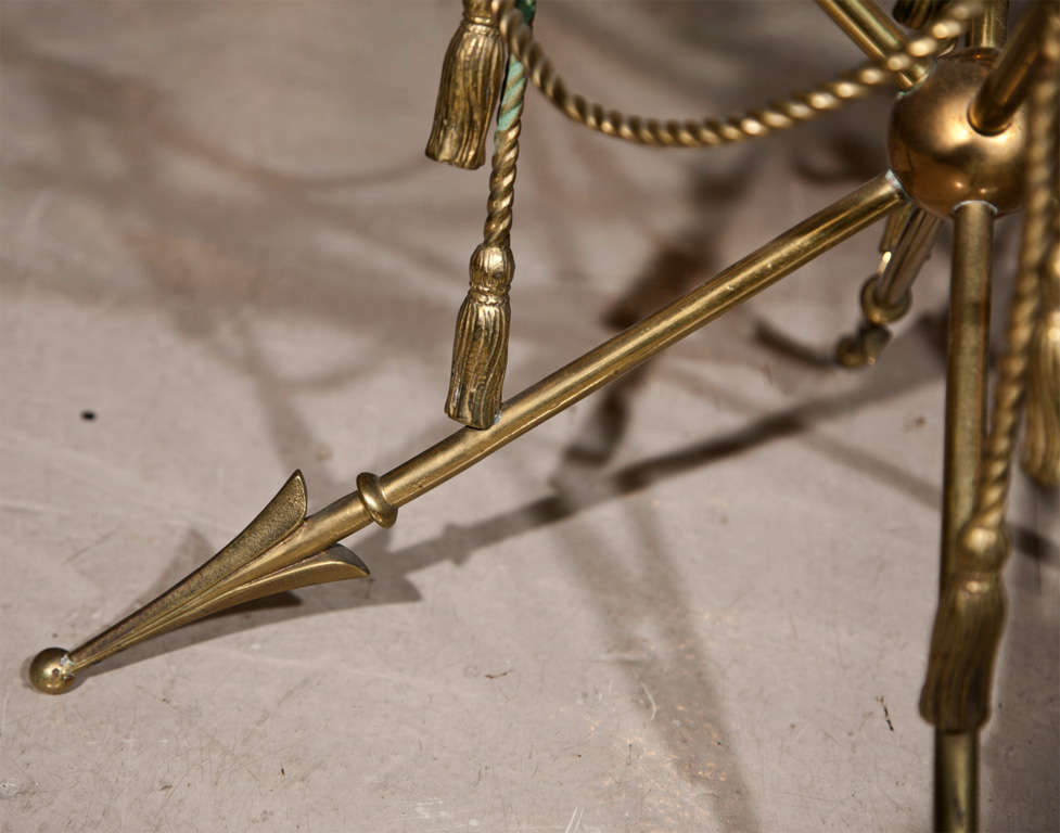 Glass Top Bronze Base End Table Attributed Jansen For Sale at 1stDibs ...