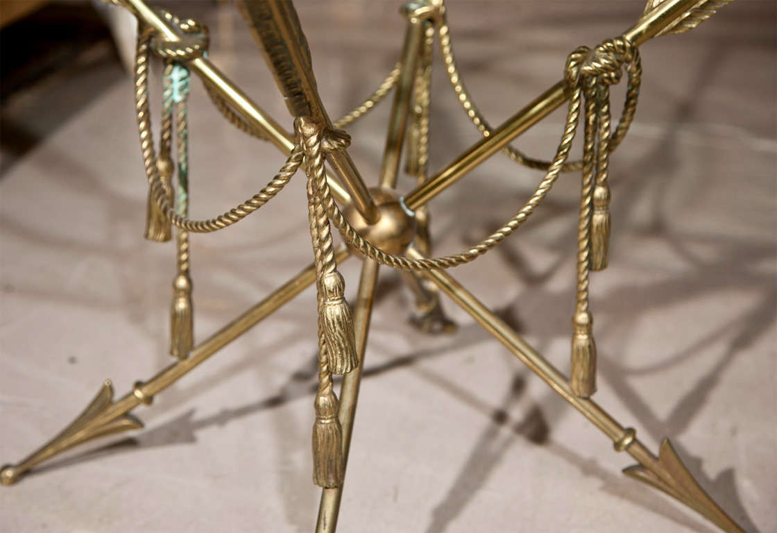 Glass Top Bronze Base End Table Attributed Jansen For Sale at 1stDibs ...