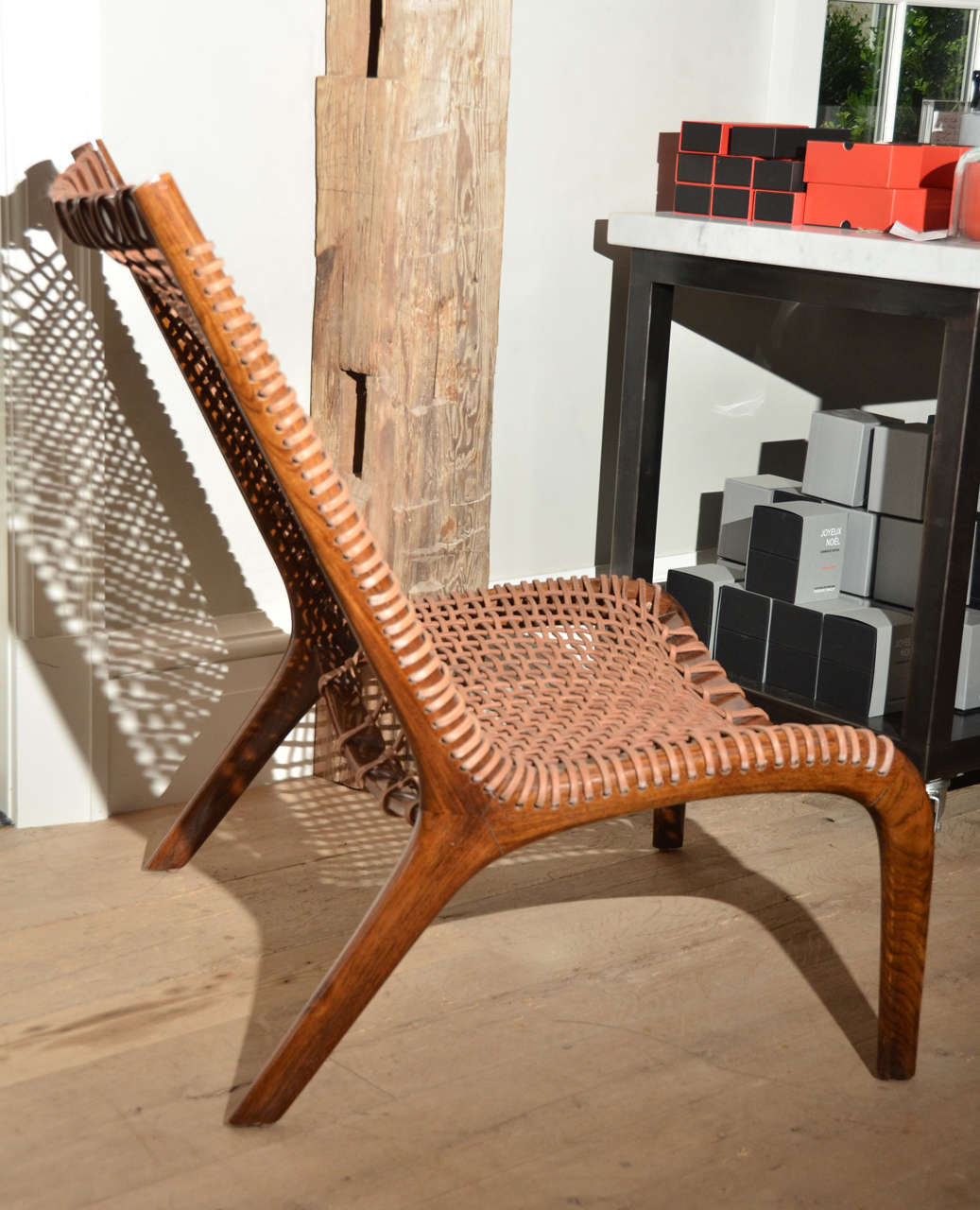 Brazilian chair in teak with leather at 1stDibs