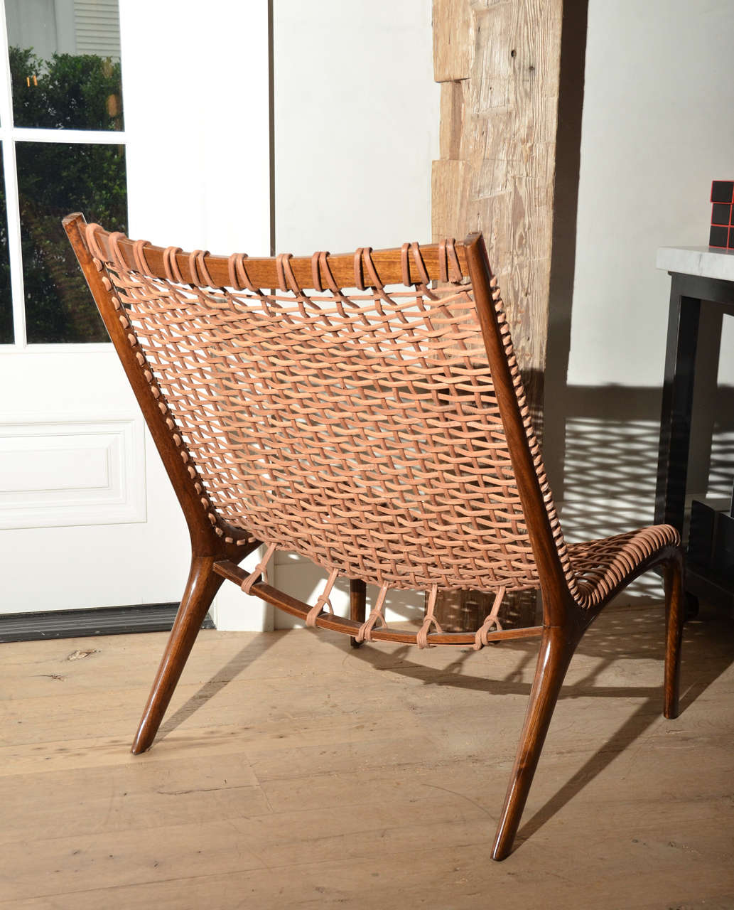 Brazilian chair in teak with leather at 1stDibs