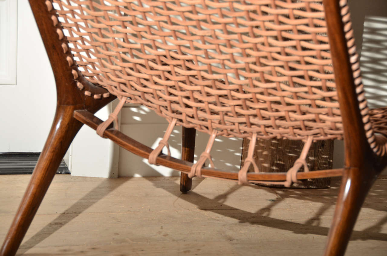 Brazilian chair in teak with leather at 1stDibs