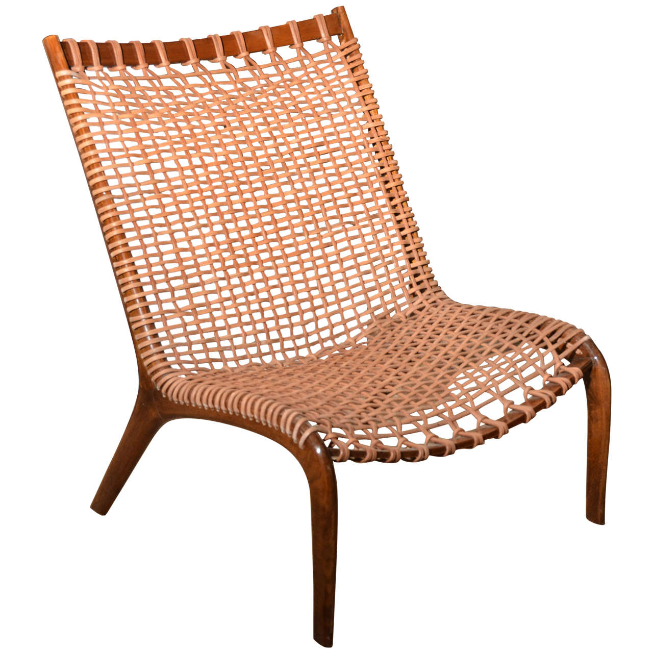 Brazilian chair in teak with leather at 1stDibs