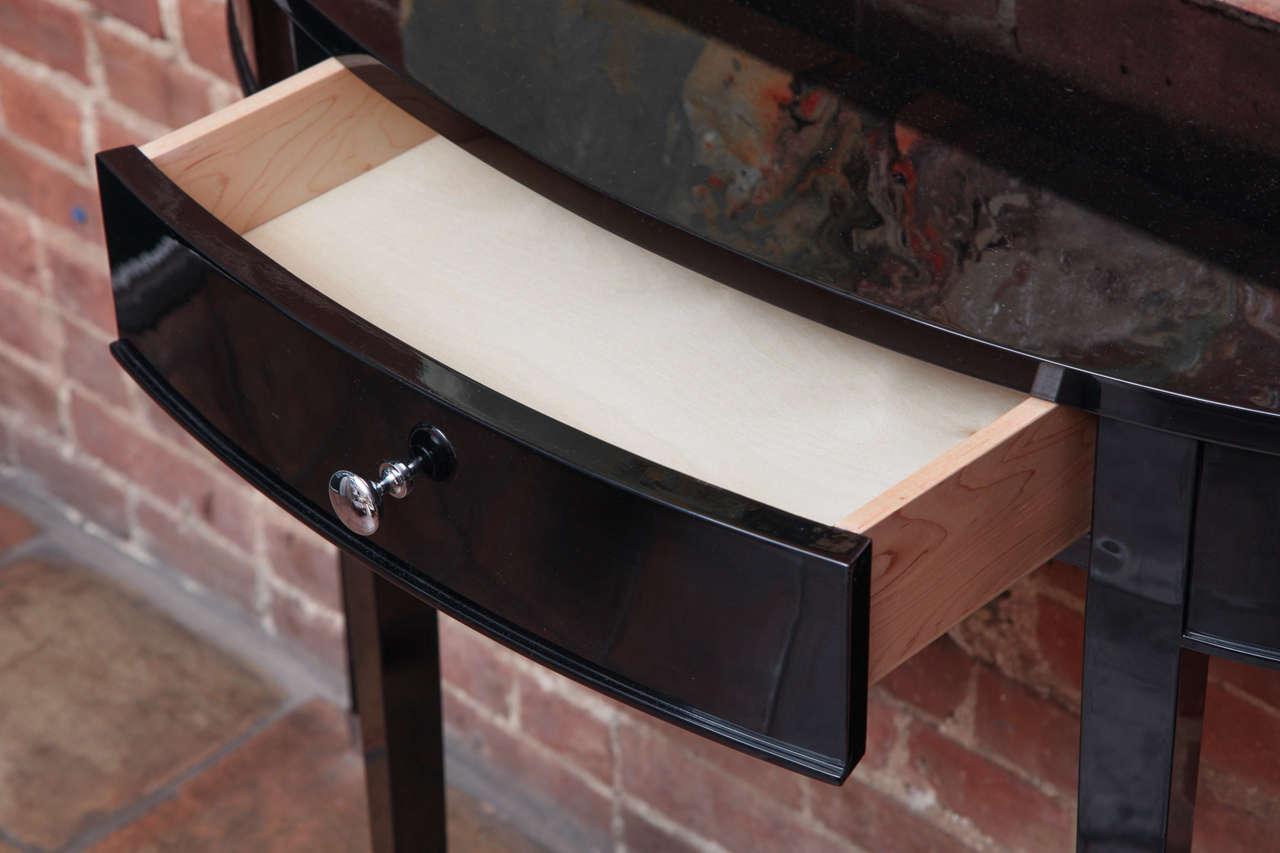 Pair of Black High Gloss Lacquer Console Table at 1stDibs
