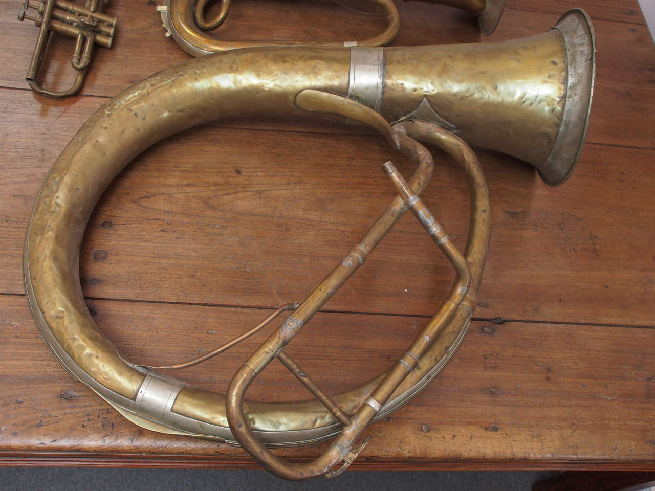 19th Century European Brass and Silver Circular Tuba For Sale at ...