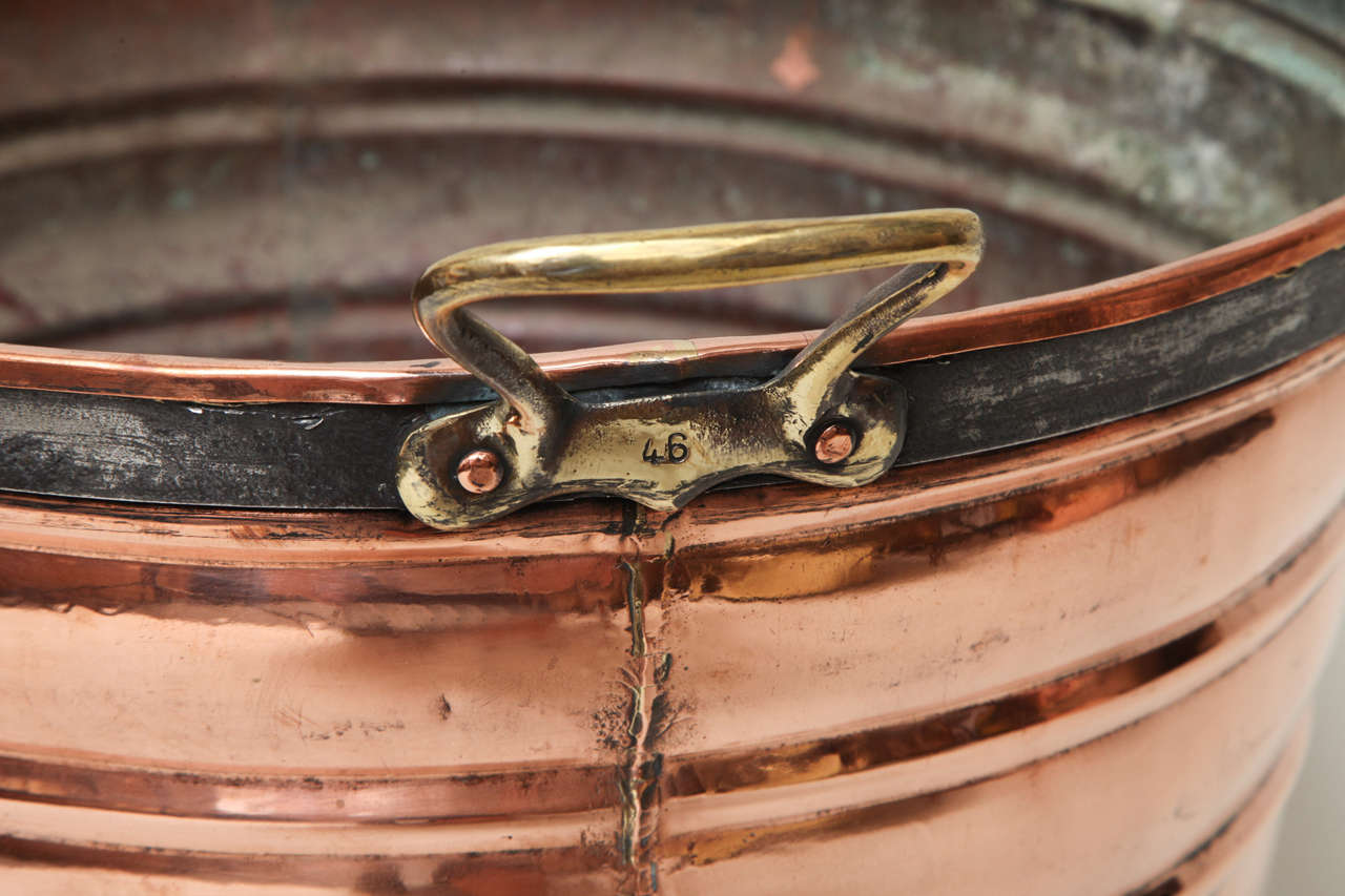 Tall Brass Handled Copper Bucket at 1stDibs