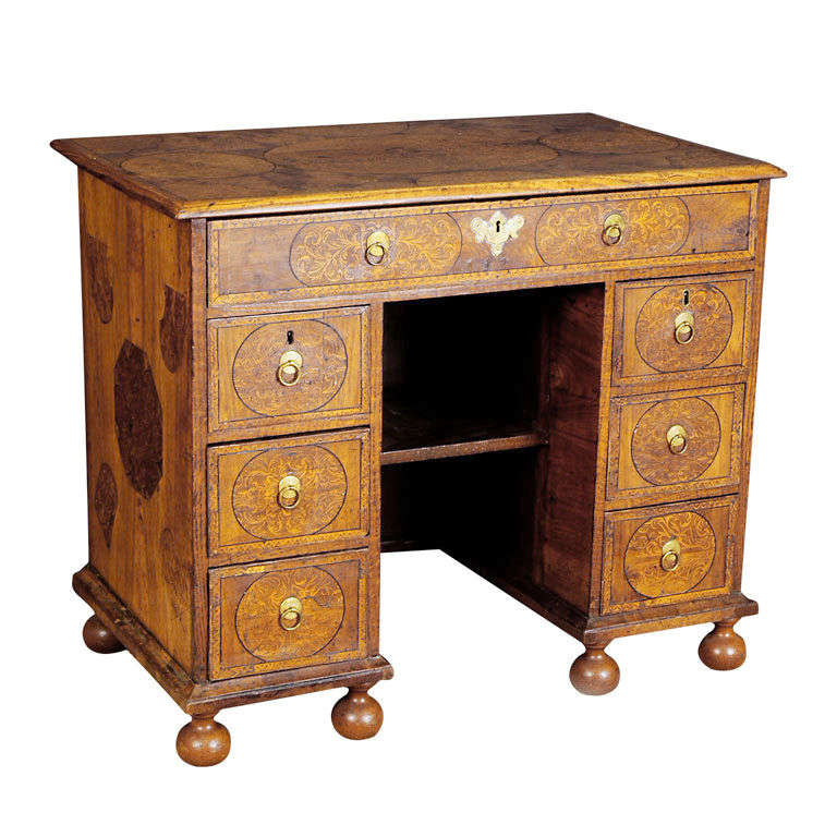 Olivewood William and Mary Desk For Sale at 1stDibs