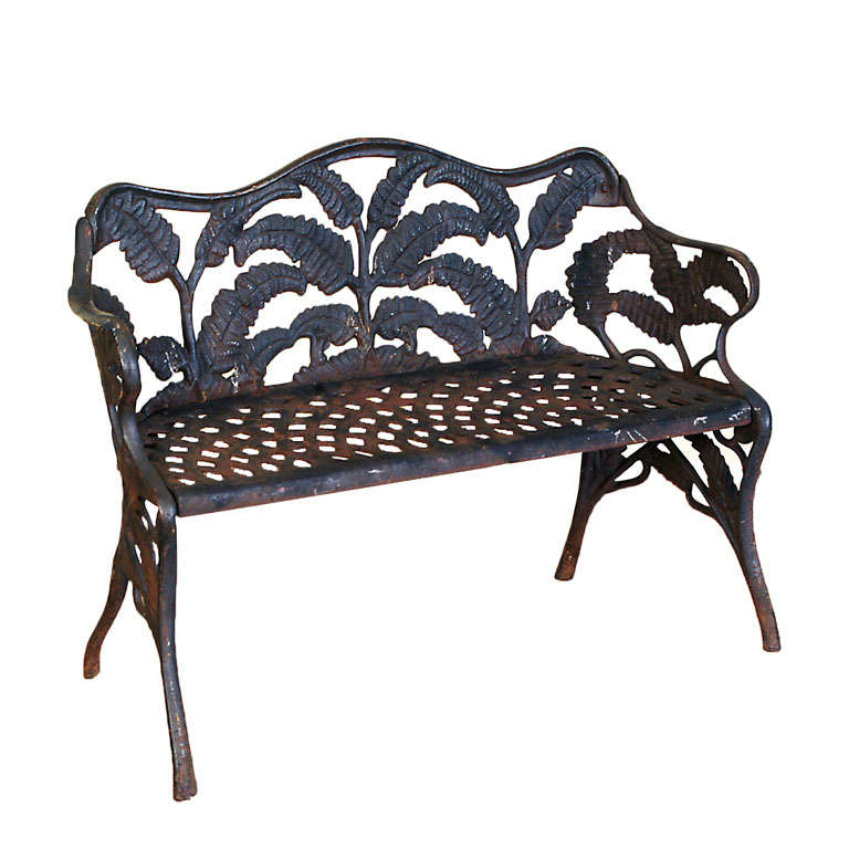 Small cast iron fern bench at 1stDibs | small cast iron bench