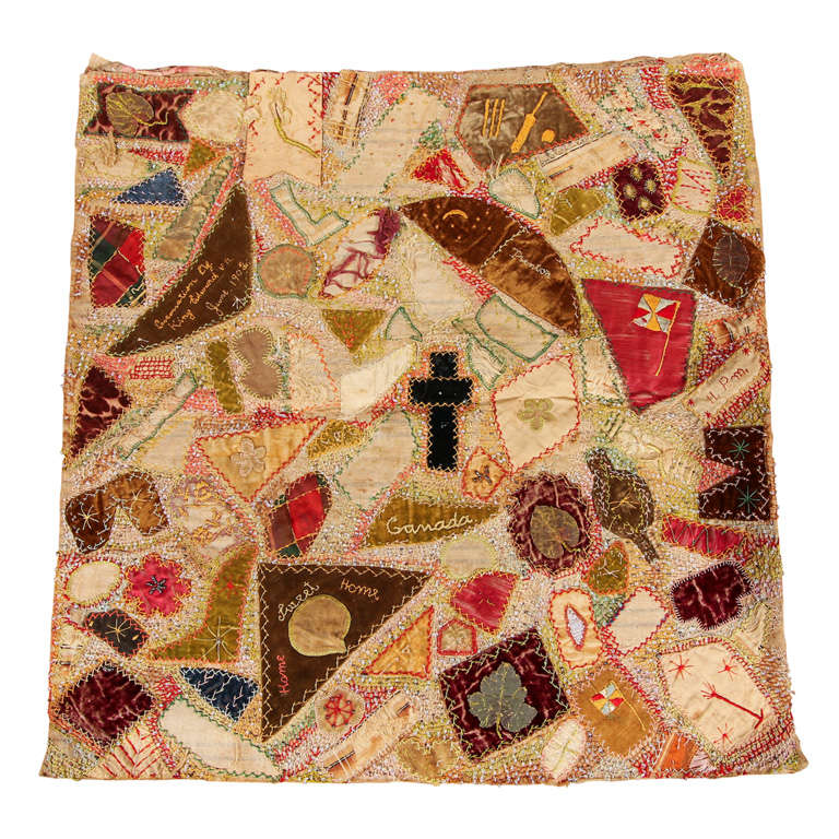 Home Sweet Home Crazy Quilt Sampler at 1stDibs