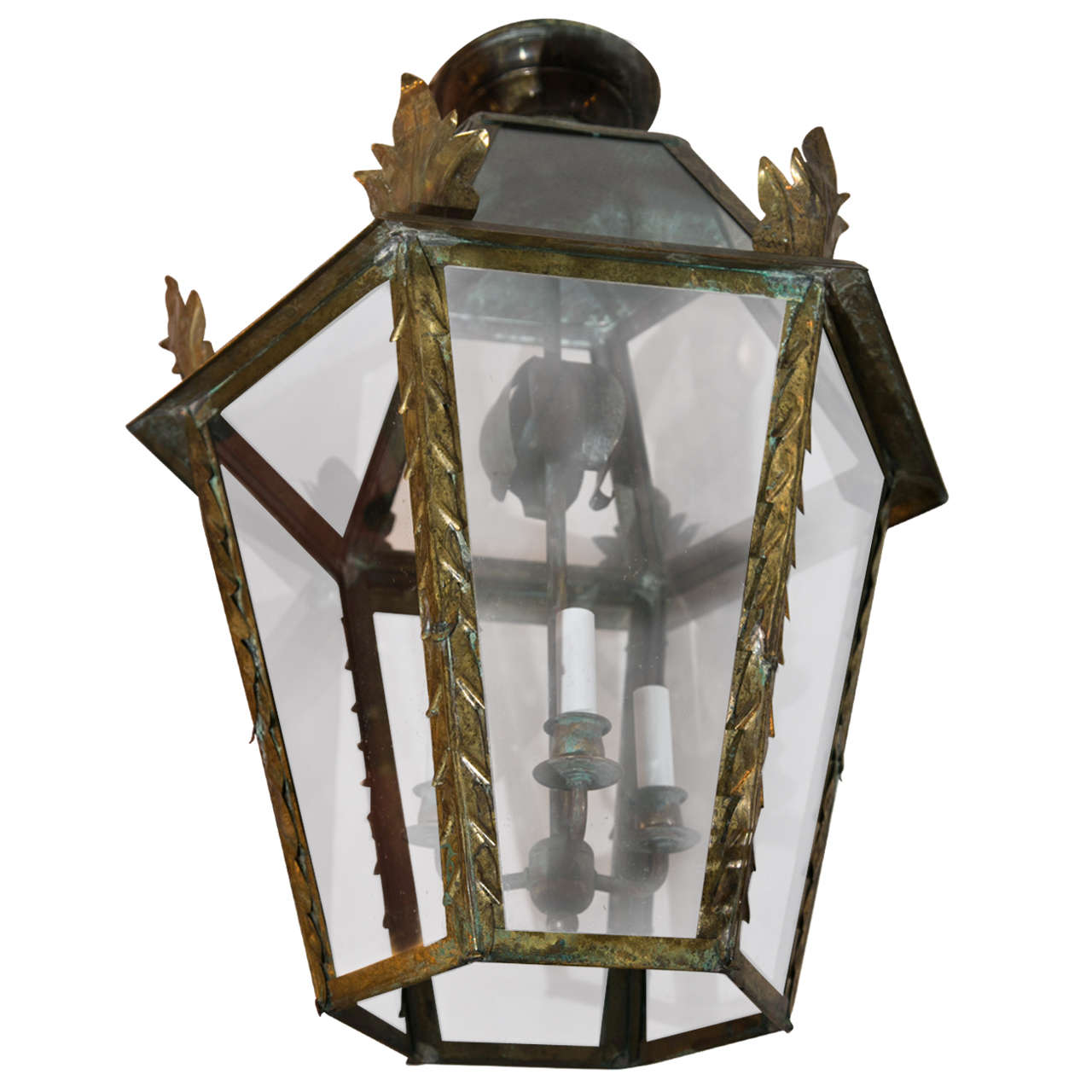 Large Italian Brass Hanging Lantern at 1stDibs