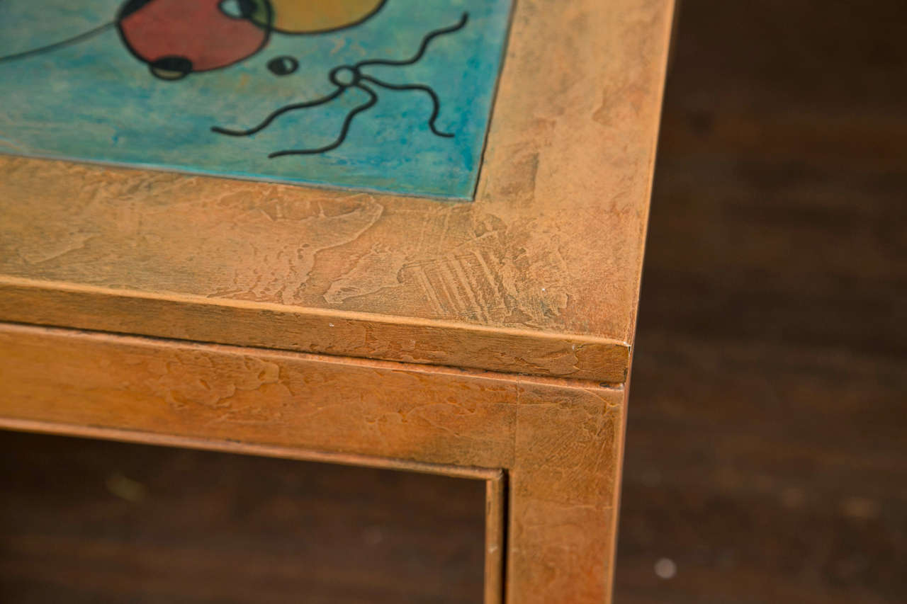 Abstract Painting Square Table For Sale at 1stDibs