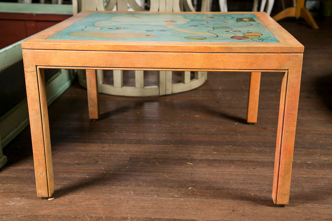 Abstract Painting Square Table For Sale at 1stDibs