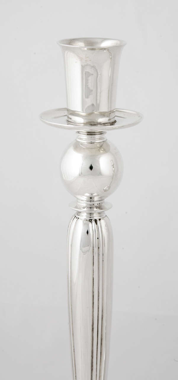 Pair of Sterling Silver Candlesticks at 1stDibs