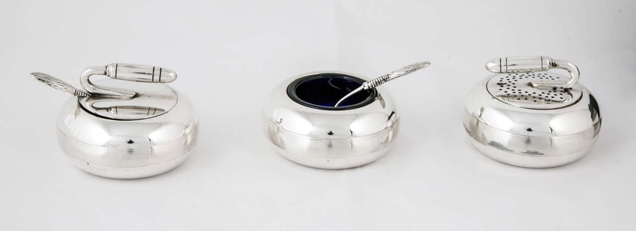"Curling-stone" Condiment Set at 1stDibs | curling stone set
