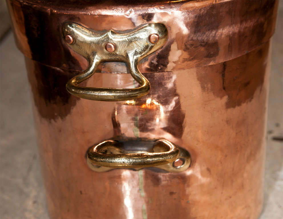 Large Copper Pot with Lid and Castellated Joints at 1stDibs | large ...