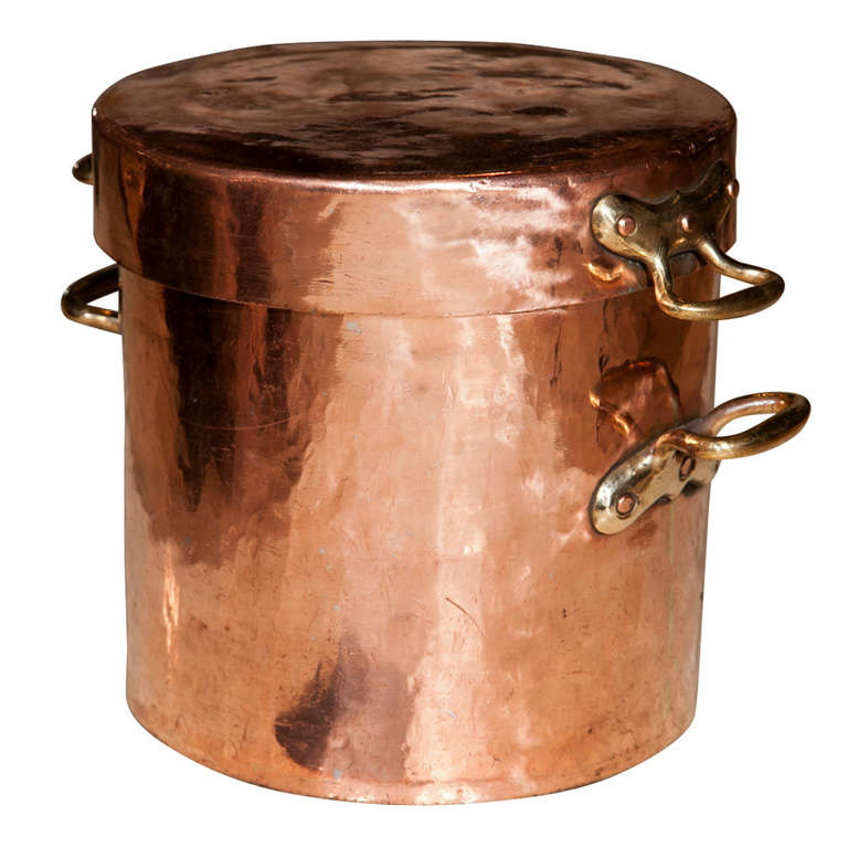 Large Copper Pot with Lid and Castellated Joints at 1stDibs | large ...