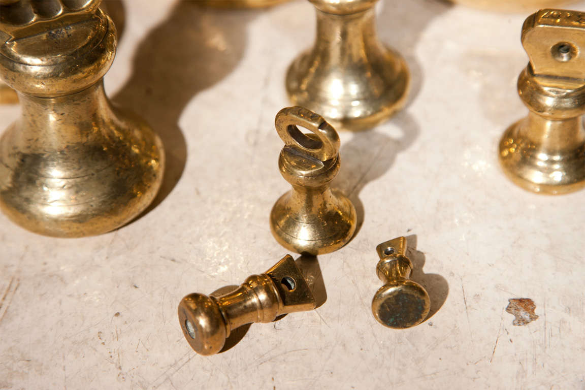 Set of Nine Rare Brass Bell Weights at 1stDibs | 14 lb brass bell ...